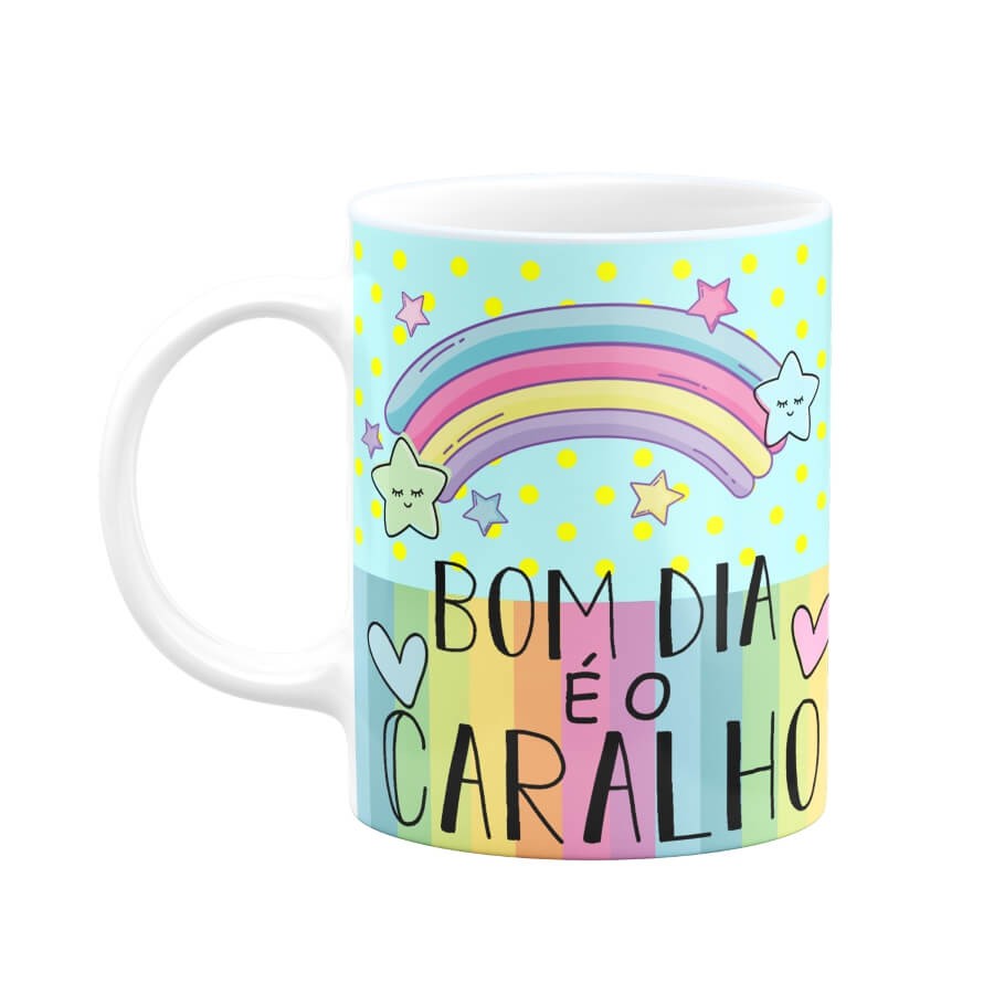 Caneca Bom Dia É O Caralho Personalizada Porcelana Xícara Fofa Unicórnio | Shopee Brasil