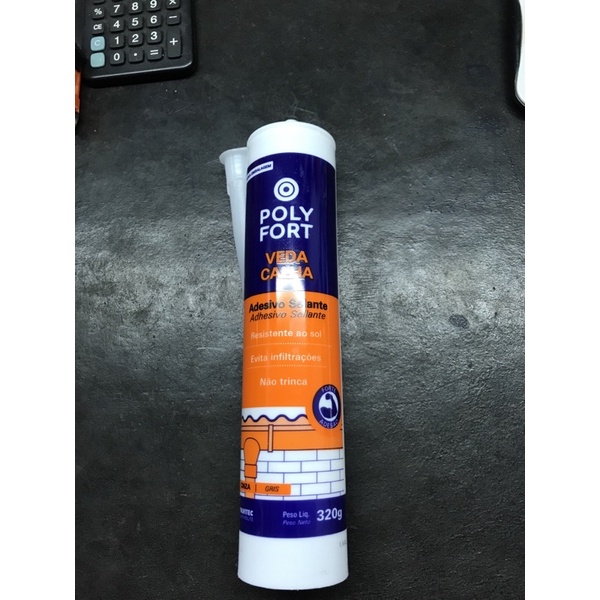 Veda Calha Polyfort Pulvitec Adesivo Selante Cinza 320g | Shopee Brasil