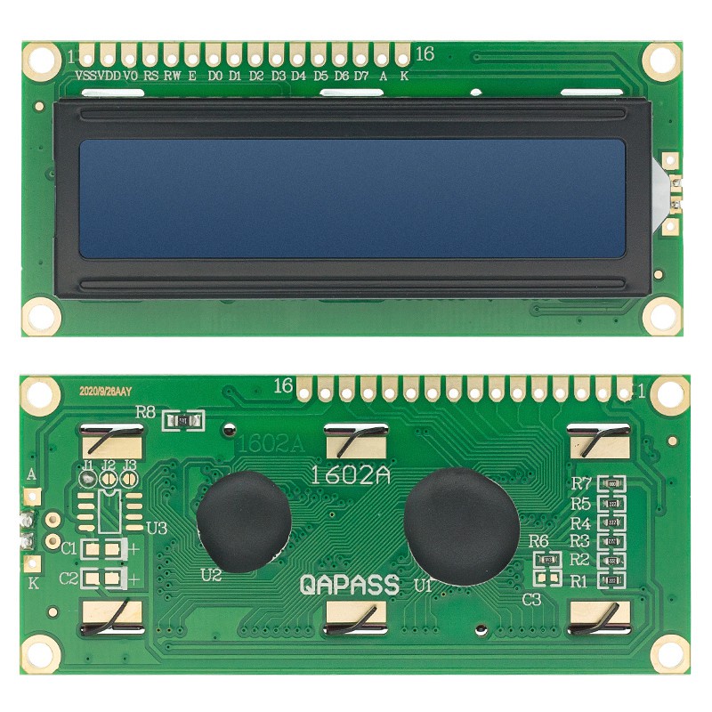 LCD1602 1602 Módulo LCD Azul/Verde Amarelo Tela LCD1602 + I2C/IIC 16x2 Caráter Display PCF8574T ...