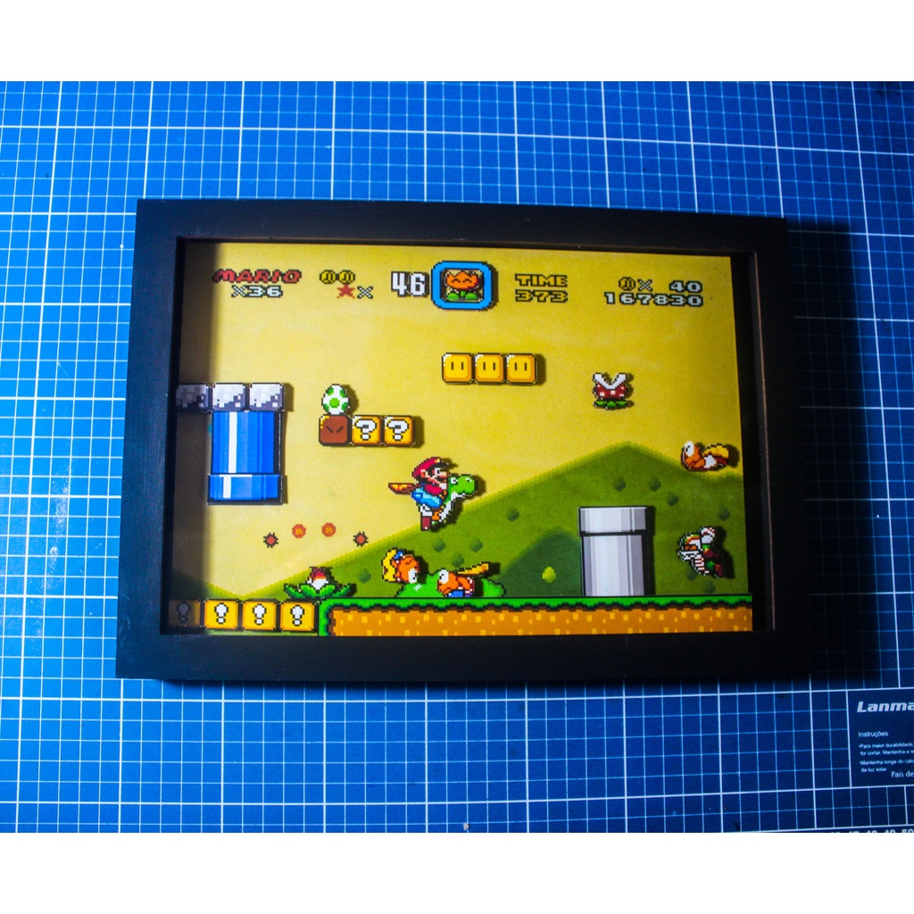 Quadro 3d Super Mario World Fase Da Peninha Shopee Brasil