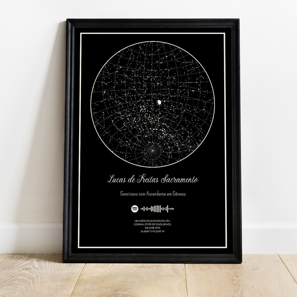 Quadro Mapa das Estrelas/ Mapa Estelar/Mapa do céu- Estrelado ...