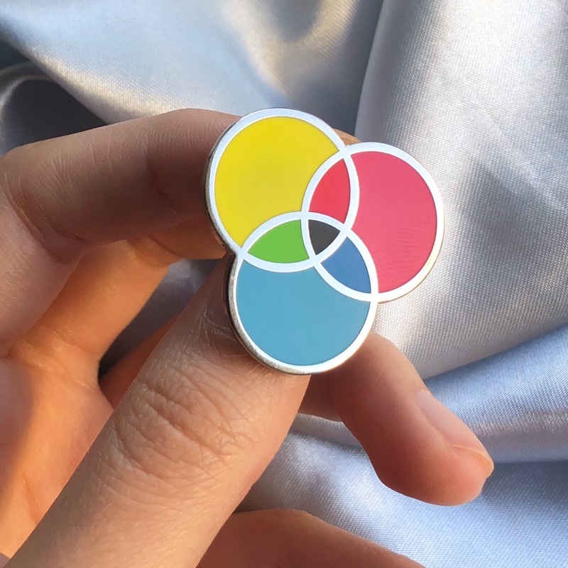 Pin Círculo CMYK | Broche hard enamel pins de lapela design gráfico ...