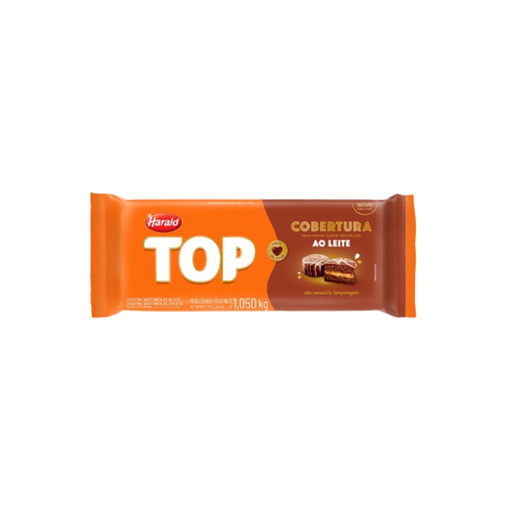 Barra De Chocolate Ao Leite Harald TOP AO LEITE 1kg | Shopee Brasil