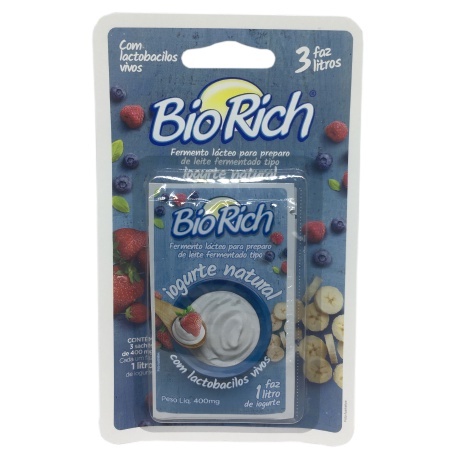 Bio Rich Fermento Lácteo Display 3 saches x 400mg | Shopee Brasil
