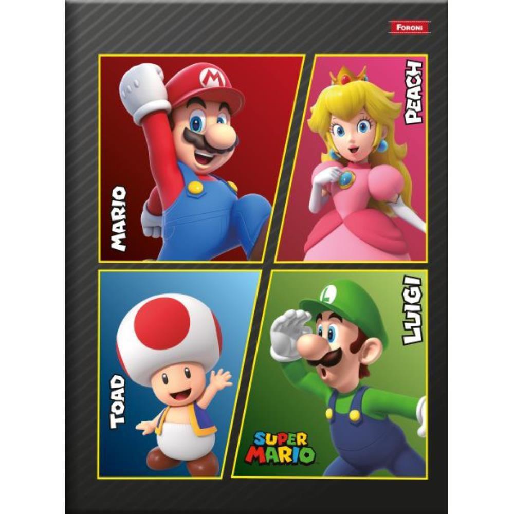 Caderno Brochura Capa Dura Super Mario 96 Folhas Foroni | Shopee Brasil