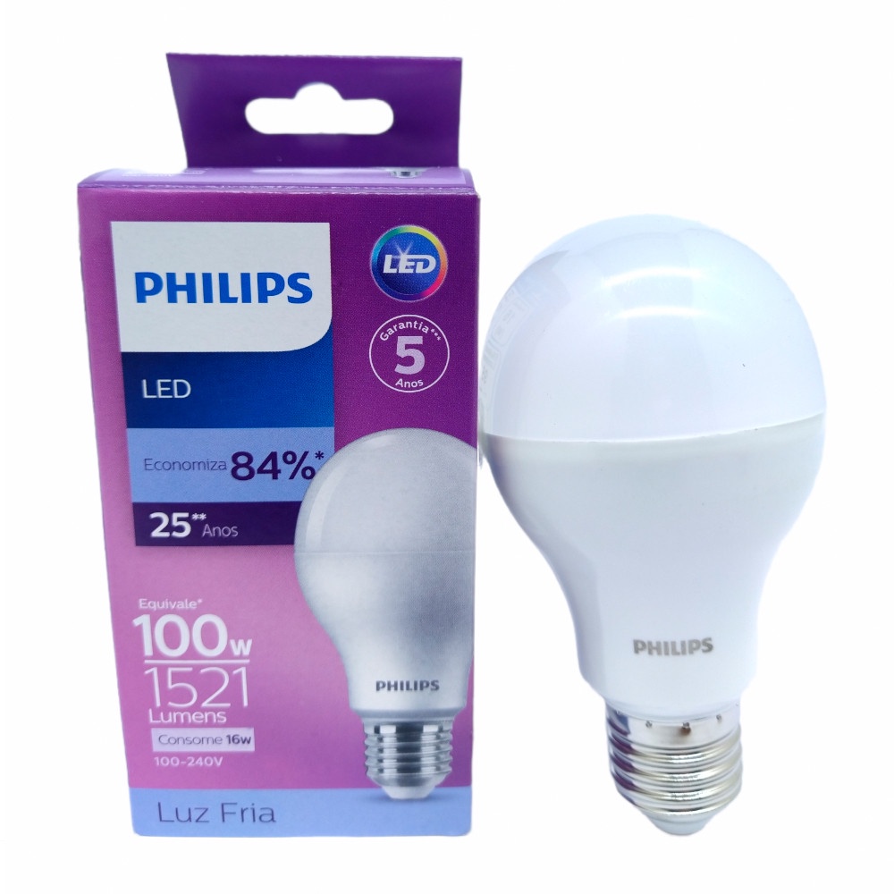 Lâmpada LED Bulbo 16W Bivolt 1521 Lumens 6500K Philips - Escorrega o Preço