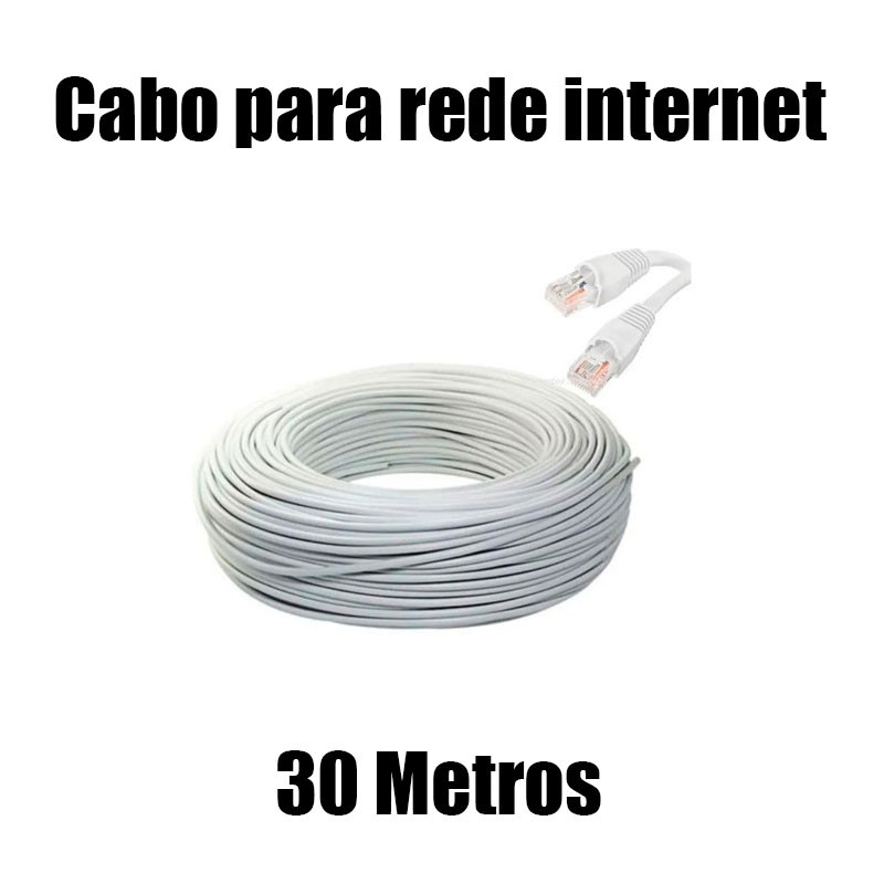 Cabo de Internet 30 Metros Crimpado com Conector RJ45 Cabo de rede na ...