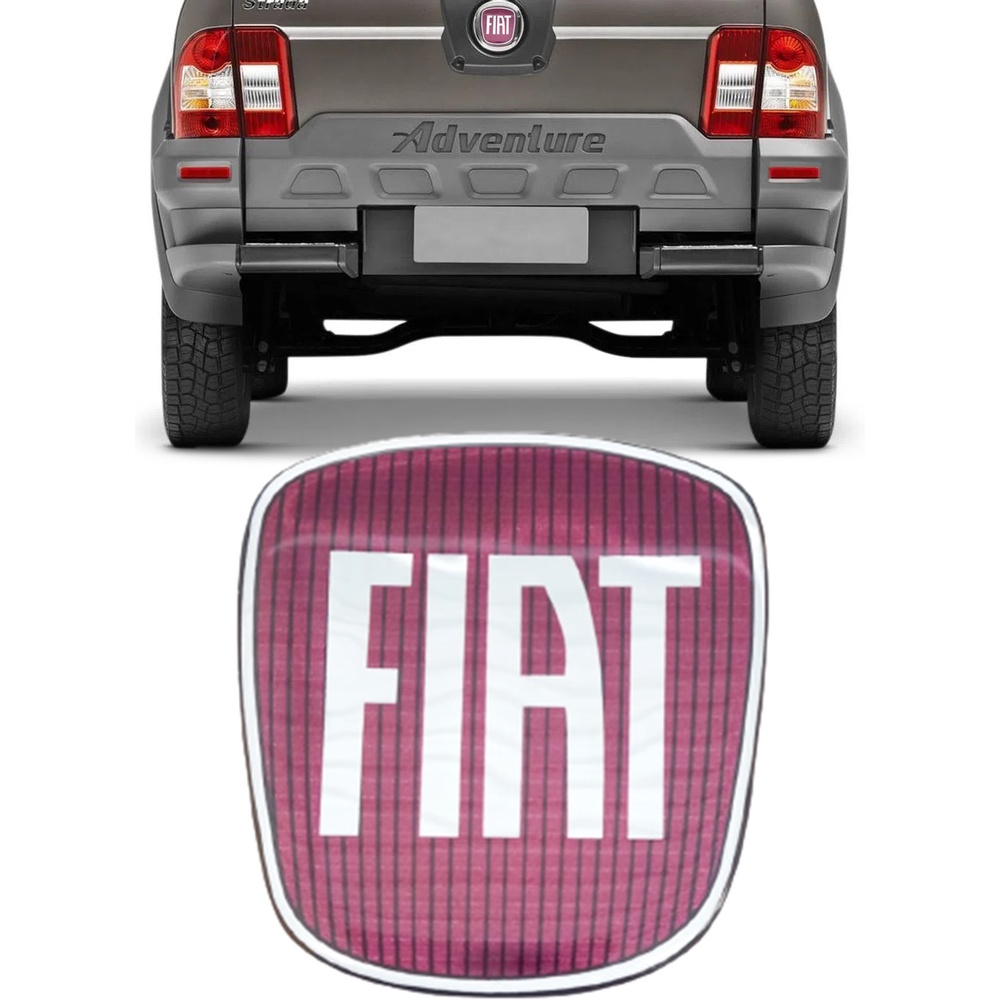 Emblema Logo Adesivo Fiat Resinado Tampa Traseira Fechadura Strada 2004 ...