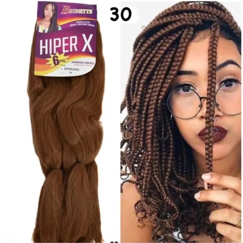 Cabelo Super Jumbão Jumbo HIPER X 400 gramas - Cor Mel Escuro #30 ...