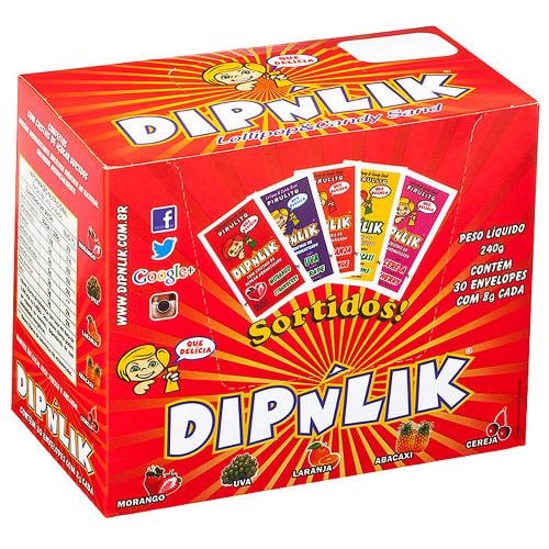 Pirulito com Açúcar Sortido c/20 - Dipnlik - Escorrega o Preço