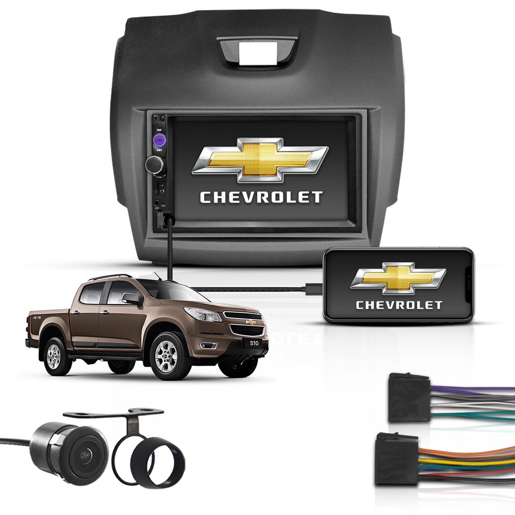 Kit Central Multimidia Mp5 2Din Bt Espelhamento Usb Dvd Gm Chevrolet S10 | Shopee Brasil