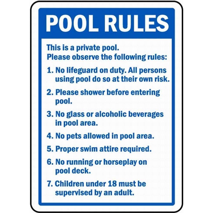 LoMall Regras Da Piscina Sinal De Advertência Segurança Perigo Lata X ...