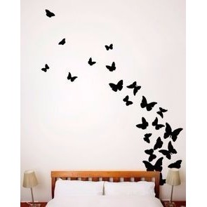 Adesivo De Parede, Borboletas 5cm 50 Unidades Preto | Shopee Brasil