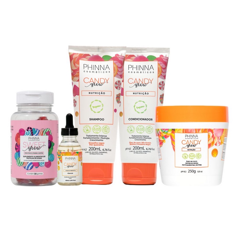 Kit Completo - Linha Candy Grow (shampoo + Condicionador + Máscara ...
