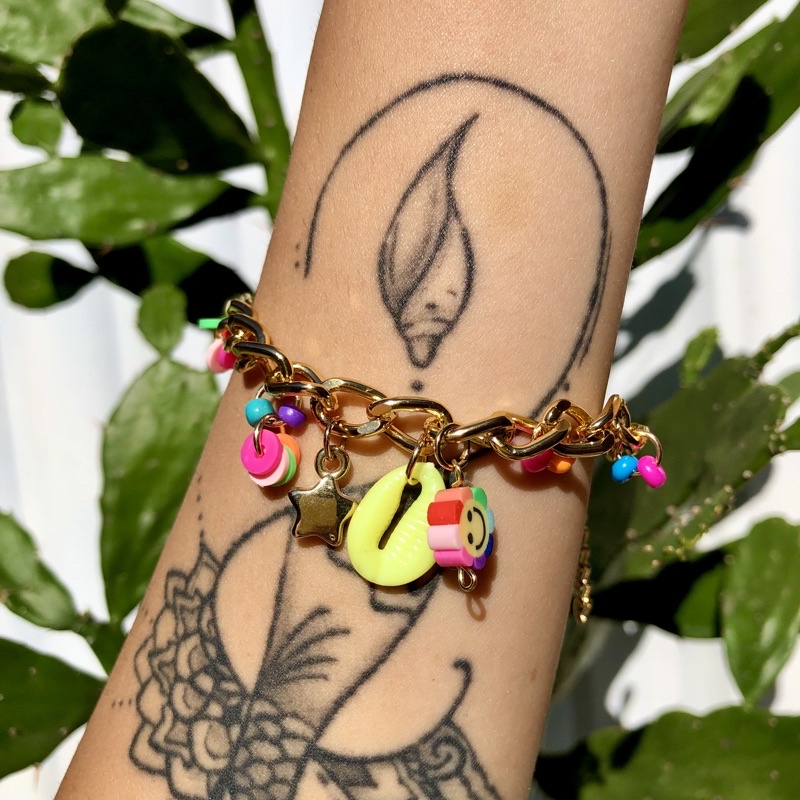 Pulseira de corrente com miçangas várias e entremeio smile | Shopee Brasil