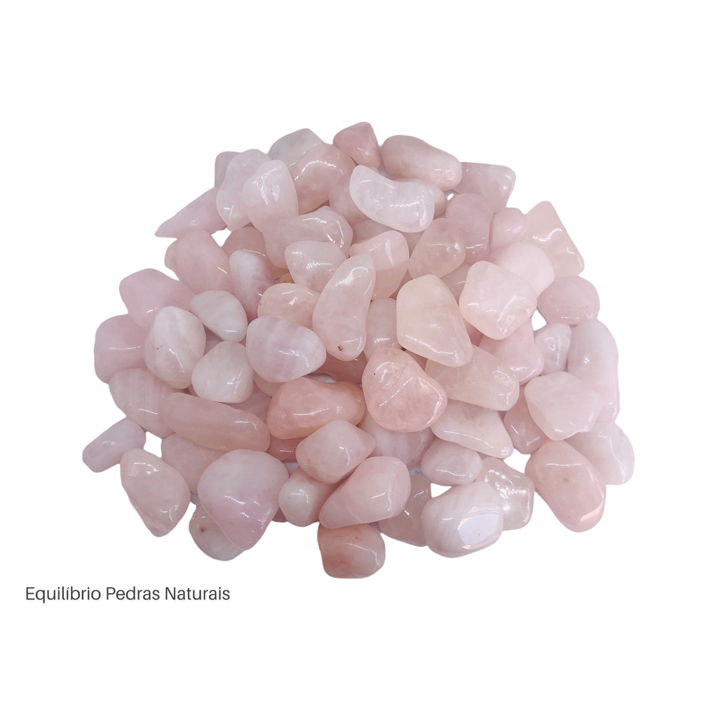 Pedra Natural Quartzo Rosa Rolada Polida 1-2cms - 500g - Escorrega o Preço