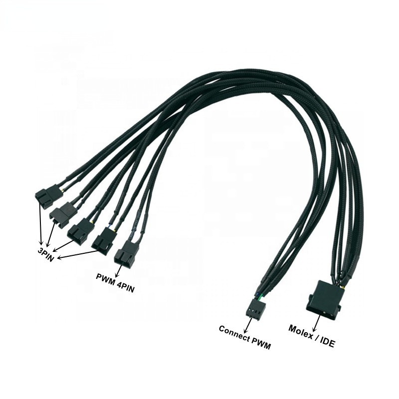 Molex IDE 4Pin 1 A 5 PWM Ventilador 4 Pinos 3Pin Hub Splitter Cabo 45CM Para Fonte De ...