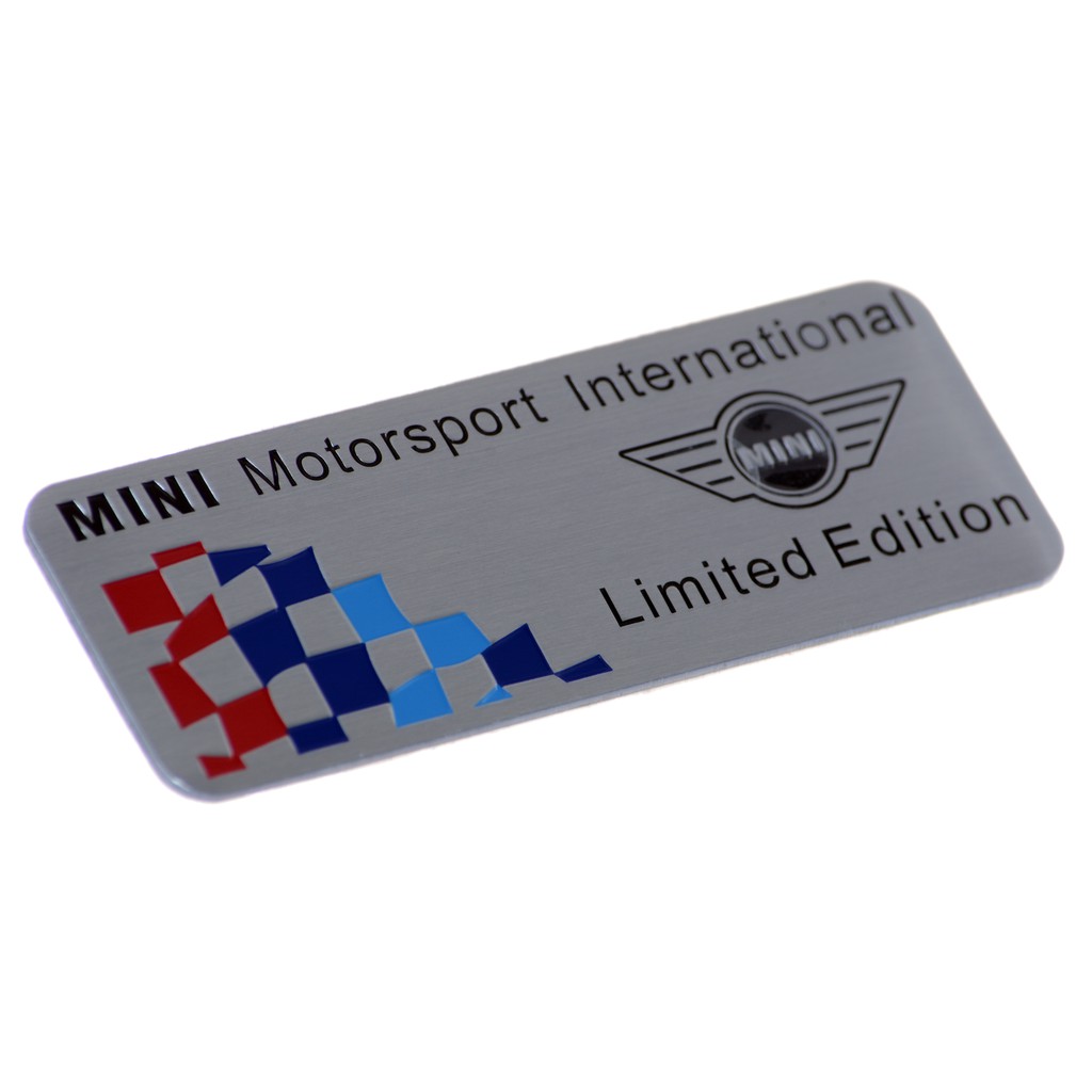 ADESIVO BADGE EMBLEMA EM METAL INOX ESCOVADO MINI COOPER LIMITED ...