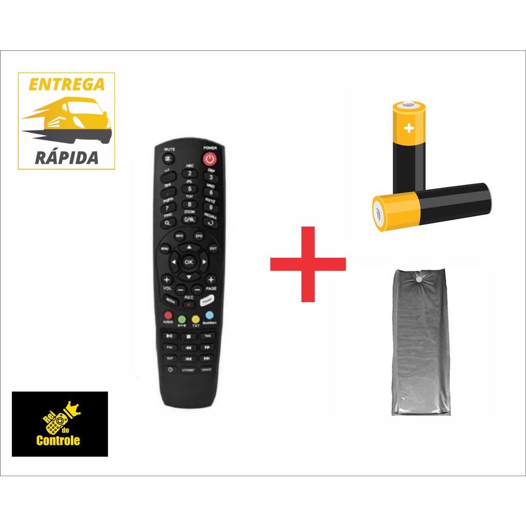 Controle Remoto Audisat K10 / K30 Urus+pilha e capa protetora | Shopee Brasil