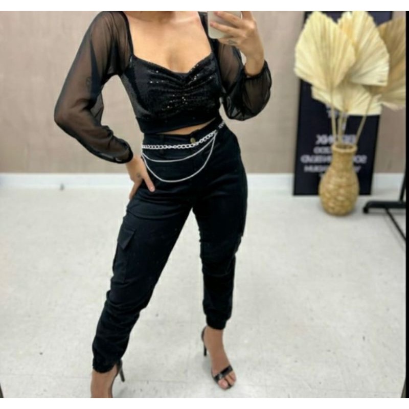 Calça Sarja cargo PMG | Shopee Brasil