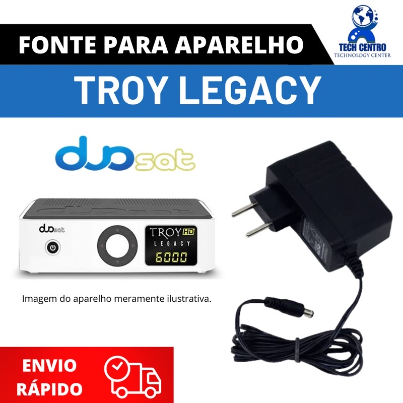 Fonte do aparelho Duosat TROY Legacy fonte 12v | Shopee Brasil