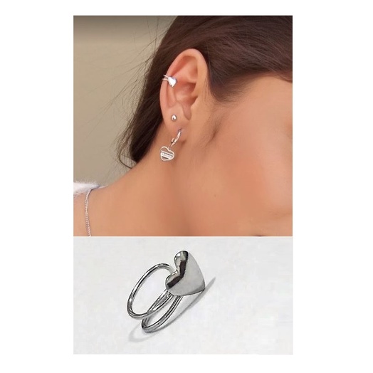 Piercing De Orelha Falso Fake em Aço Inoxidável Prata Antialérgico ...