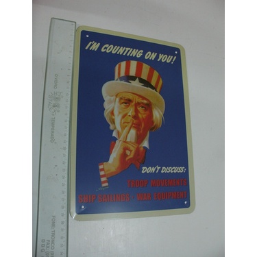 Placa Metal Tio Sam I Am Counting On You Guerra Mundial V | Shopee Brasil
