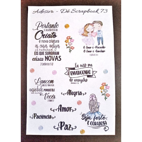 Adesivo TRANSPARENTE Devocional 073, para scrapbook,bible journaling ...