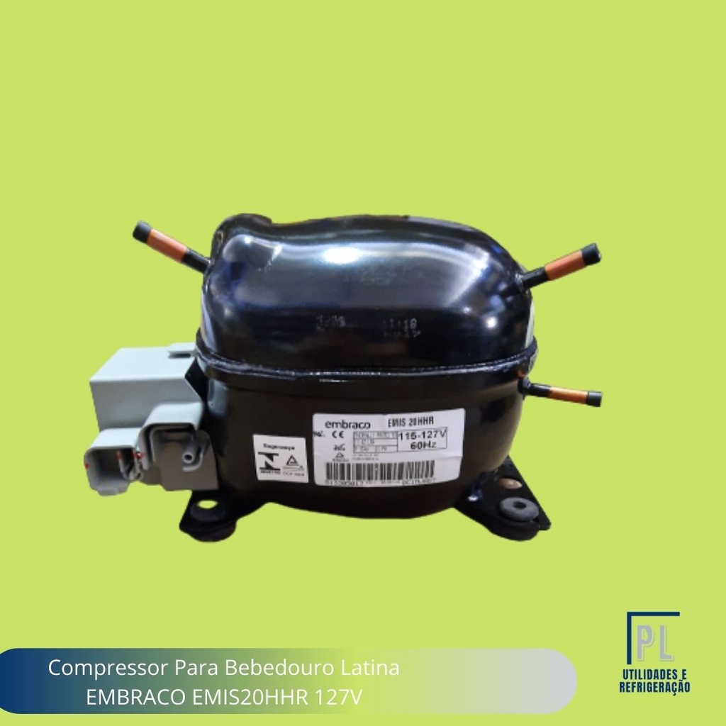 Compressor Para Bebedouro Latina EMBRACO EMIS20HHR 127V | Shopee Brasil