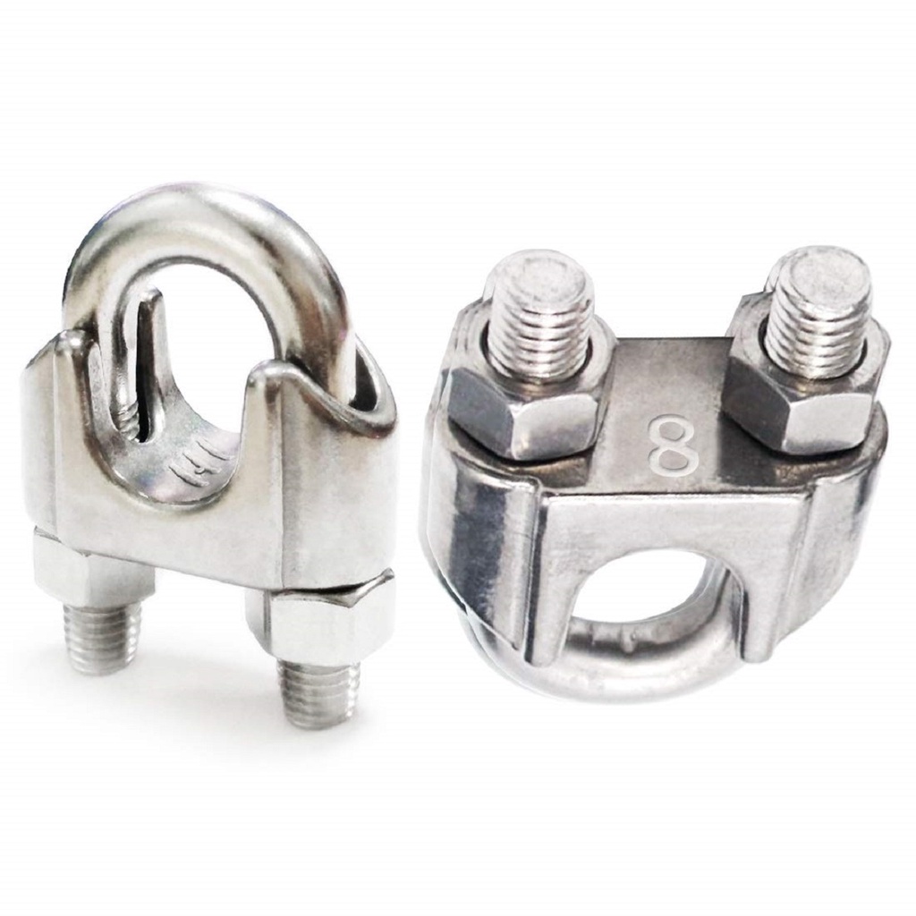 Kit com 2 peças de Clip - Grampo Leve INOX de 6mm (1/4") - (AISI 316 ...