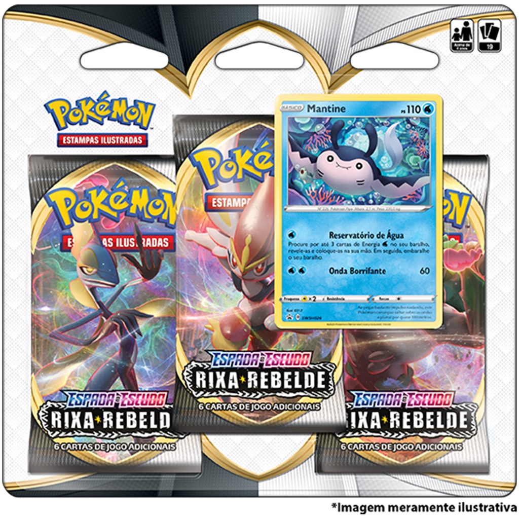 Pokémon Blister Triplo Espada E Escudo 2 Rixa Rebelde Shopee Brasil