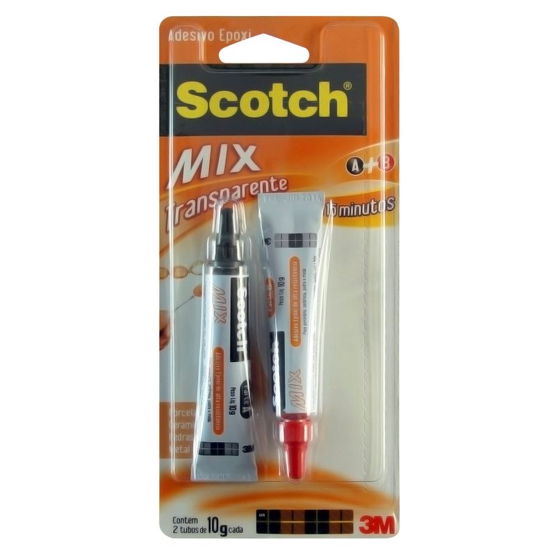 Cola Epóxi Scotch Mix Incolor 15 min | Shopee Brasil