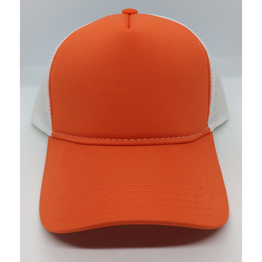 BONÉ LARANJA LISO TELA BRANCA TRUCKER PREMIUM | Shopee Brasil