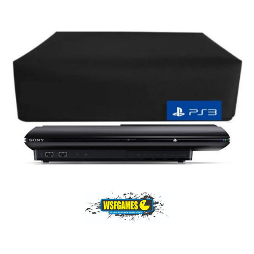 Capa Protetora Para Playstation 3 - Ps3 - Modelo Super Slim Na Horizontal - Case Skin Preta ...