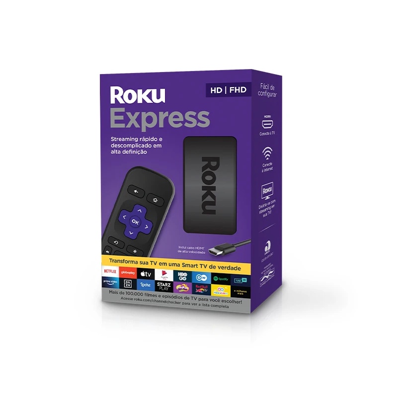 Roku Express Streaming Player Full Hd Controle Remoto Hdmi | Shopee Brasil
