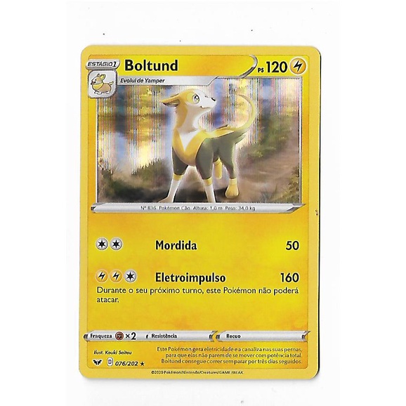 Pokemon Boltund Holofoil Espada e Escudo Base | Shopee Brasil