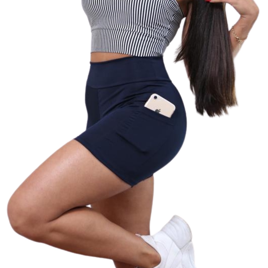 Short Academia Curto Com Bolso/Celular Legging Fitness Shortinho ...