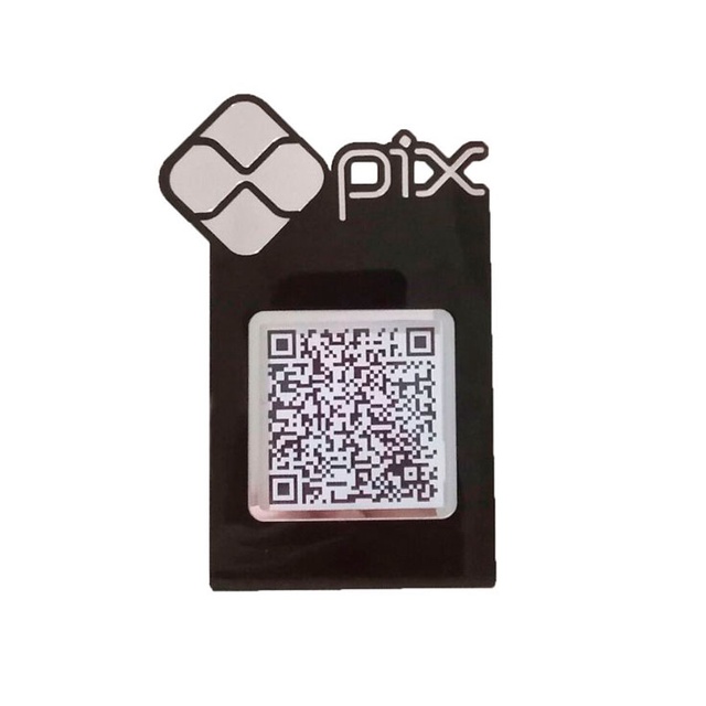 Placa Pix QRcode Preto com Prata Acrilico | Shopee Brasil