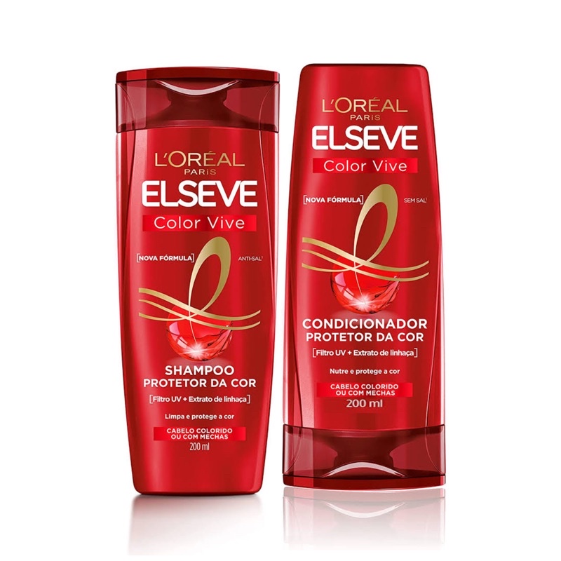 Kit Shampoo e Condicionador Elseve L'Oréal Color Vive Cabelos colridos ...
