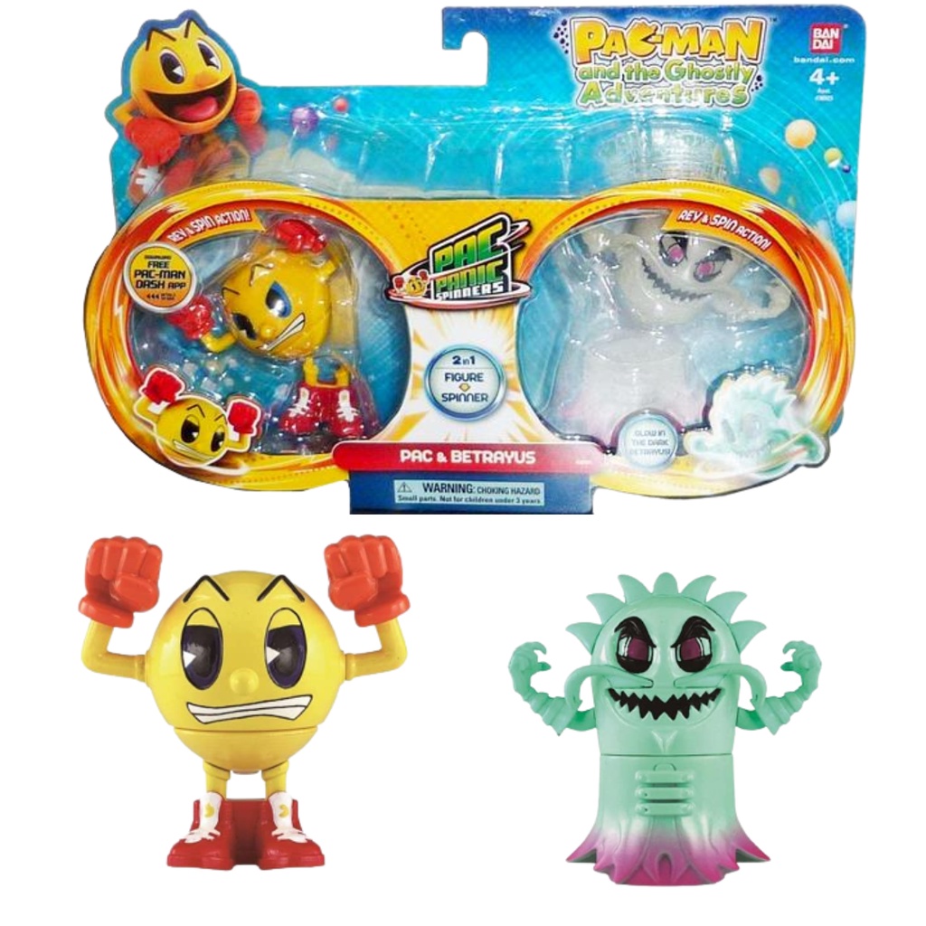 Kit 2 Bonecos Pac Man Panic Spinners Bandai Pac E Betrayus | Shopee Brasil