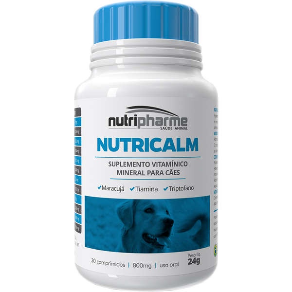 Suplemento Vitamínico Mineral Nutricalm para Cães - 30 Comprimidos ...