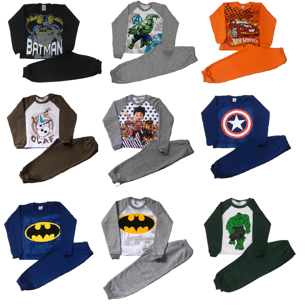 Pijamas Infantis para meninos - Flanelados - 100% Algodão | Shopee Brasil