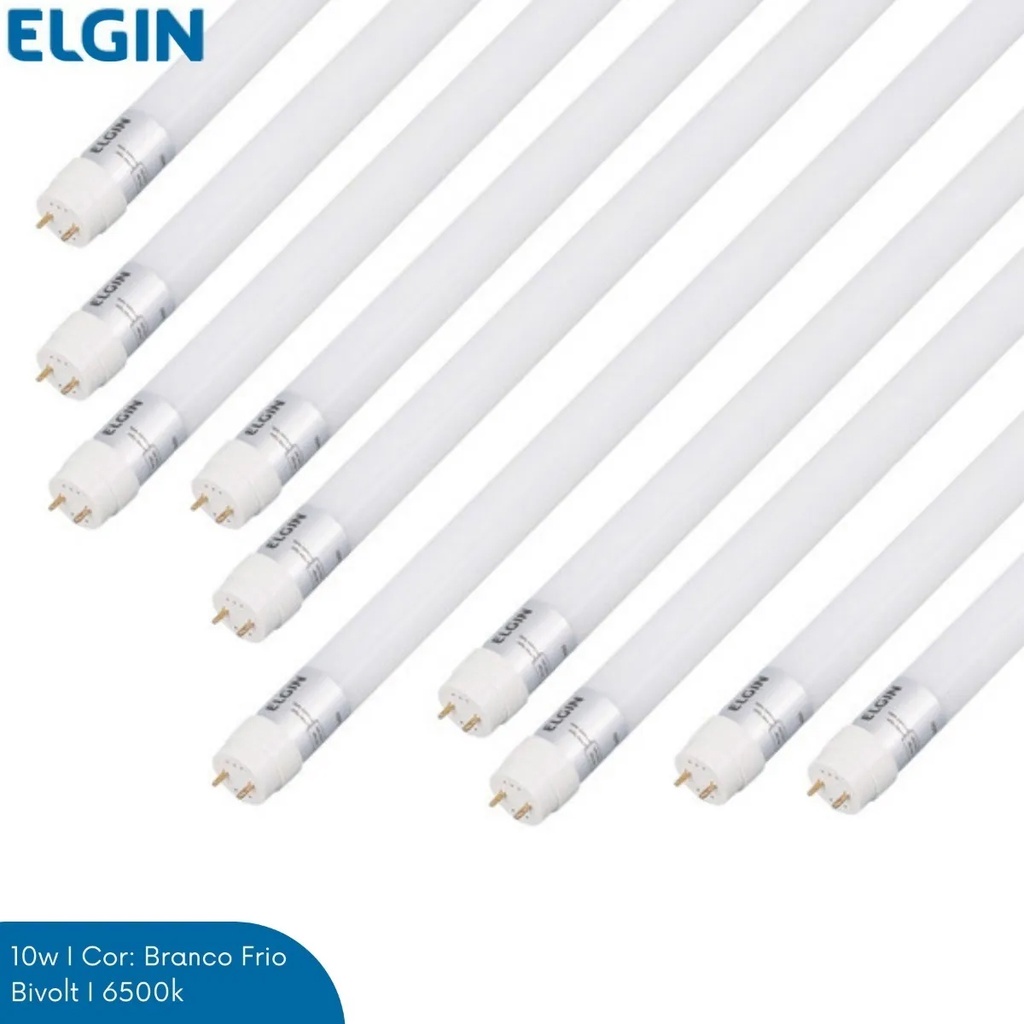 Kit 50 Lâmpadas Tubular Led T8 10w Elgin 60cm Branco Frio 6500k | Shopee Brasil