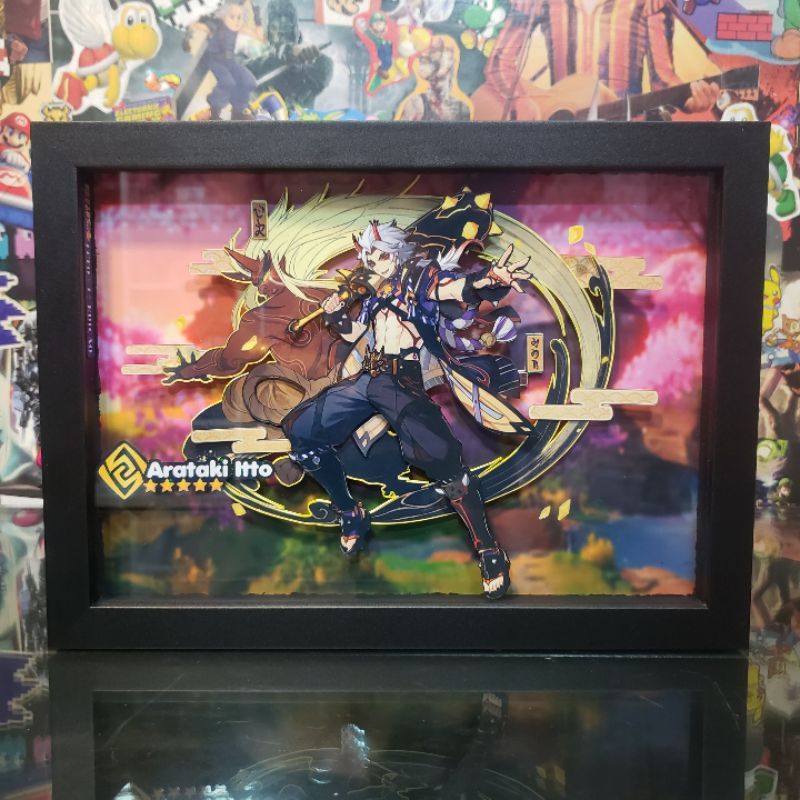 Quadro 3d / diorama Genshin Impact Arataki Itto Gacha art | Shopee Brasil
