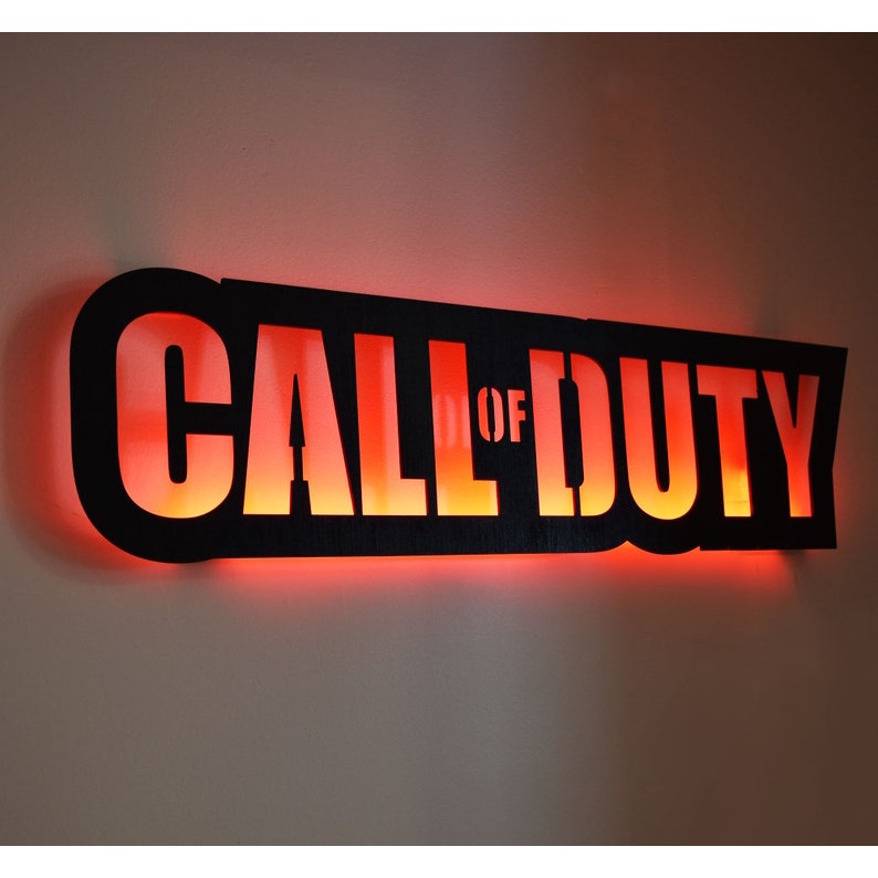 Quadro Led Painel Luminoso Rgb Gamer Call of Duty 67x16cm presente geek ...