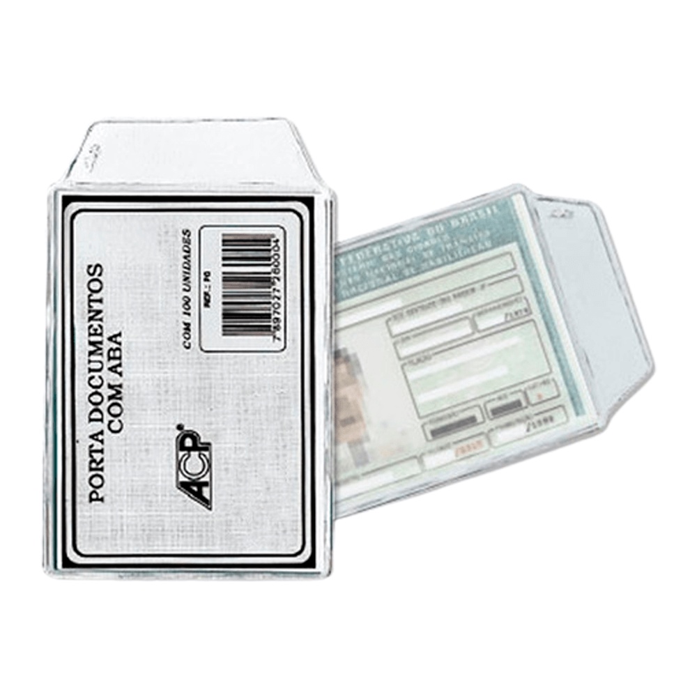 Kit Protetor Porta Documentos Cnh C/aba 100 Unidades | Shopee Brasil