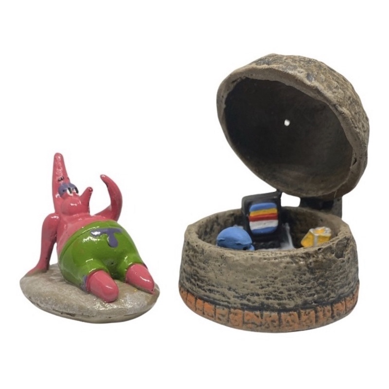 kit Enfeite De Aquário Fenda Do Biquíni Bob Esponja Casa do Patrick e ...