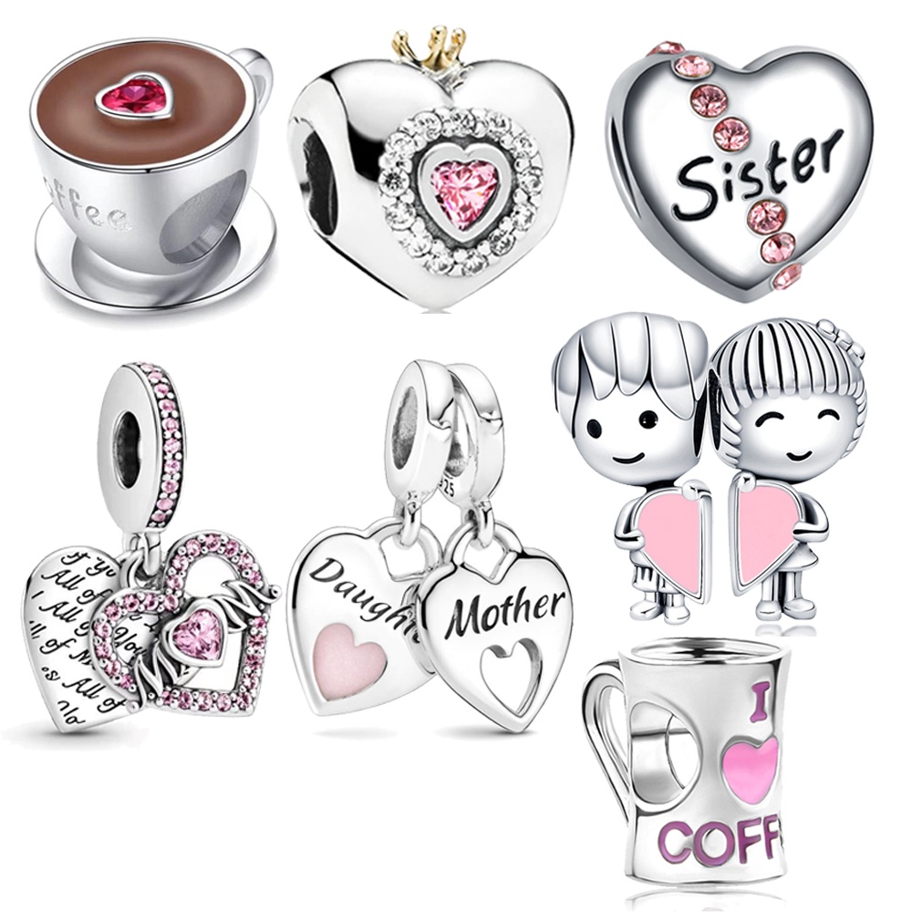 Pandora Berloques Amuletos da Série Love Prata 925 Charms Miçangas ...