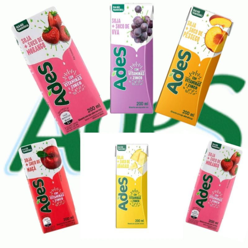 Bebida Soja Ades 200ml sabores | Shopee Brasil