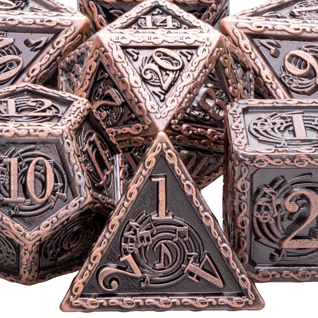 Music DND Dice Dingeon E Dragão 7PCS Metal Poliédrico Para Pathfinder ...